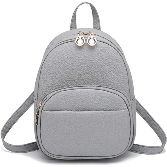 Bags | Little Backpack Bag Small Size Purse Vegan Leather Grey | Poshmark